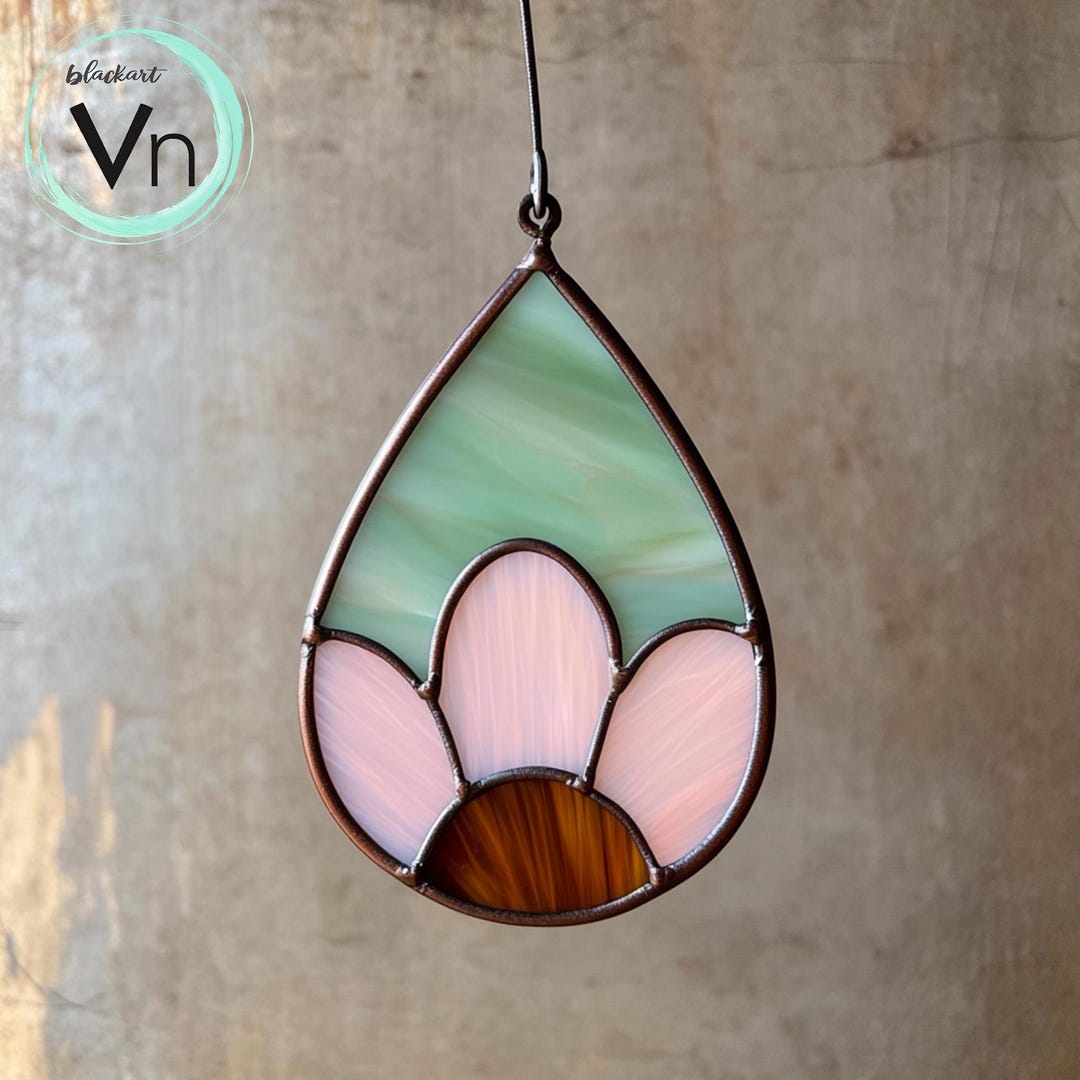 Digital Download Stained Glass Teardrop Daisy, Stained Glass Patterns ...