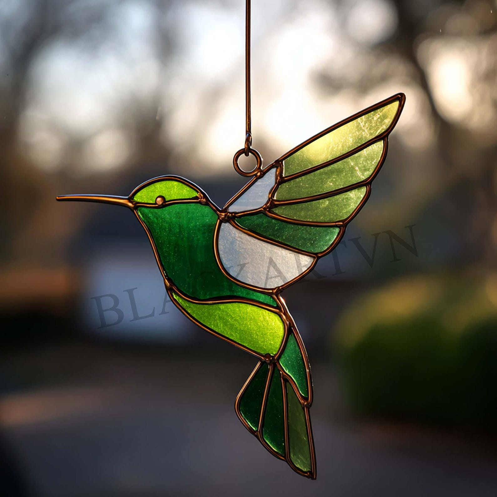 Hummingbird Stained Glass Pattern: Modern Suncatcher DIY (PDF Download ...