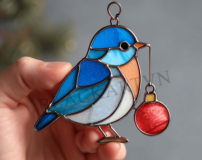 Eastern Bluebird Stained Glass Pattern: Colorful Suncatcher (PDF ...