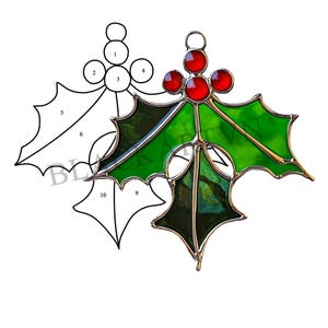 Digital Download Holly Leaf D01 Stained Glass Pattern, Modern ...
