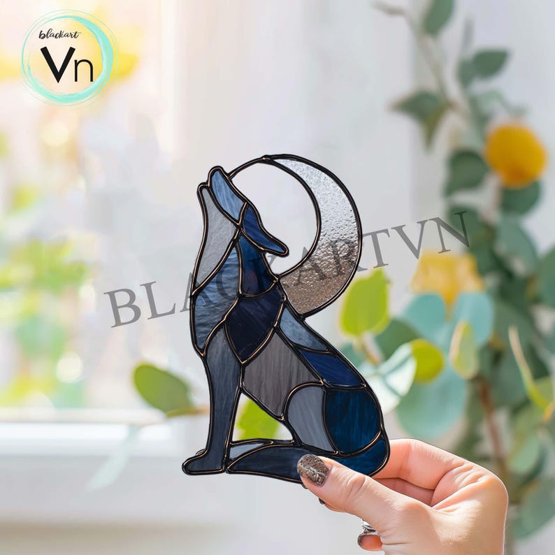 Digital Download Wolf Stained Glass Pattern,modern Suncatcher,diy ...