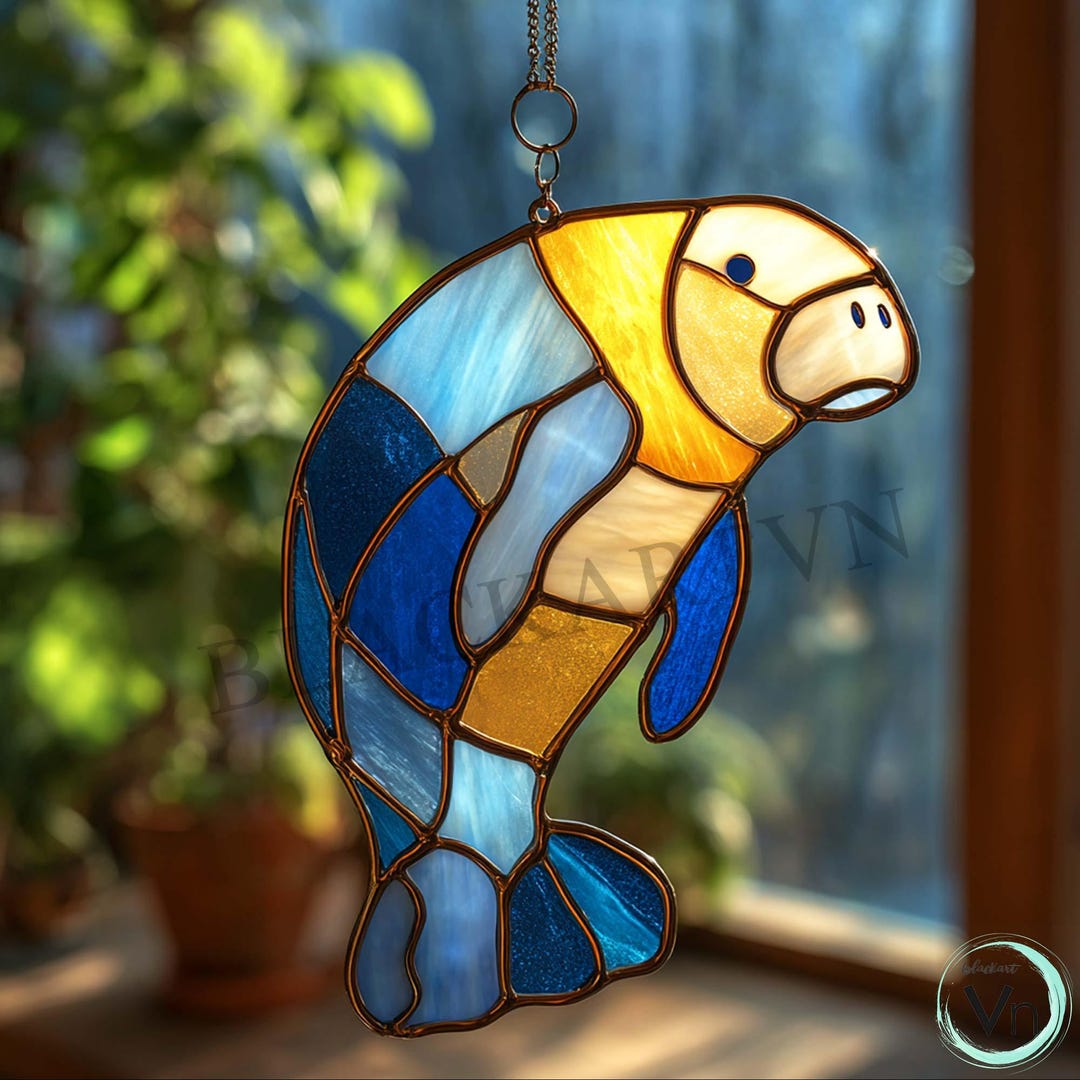 Digital Download Manatee Stained Glass Pattern,modern Suncatcher,diy ...