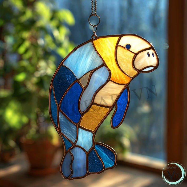 Digital Download Manatee Stained Glass Pattern,modern Suncatcher,diy ...