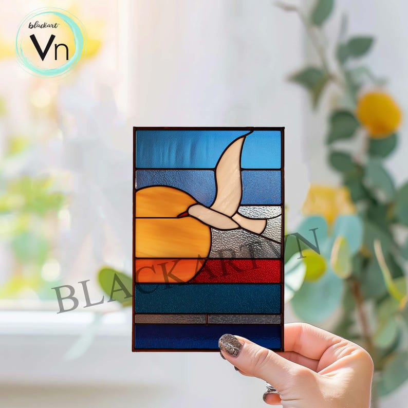 Digital Download Seagull Stained Glass Pattern,modern Suncatcher,diy ...