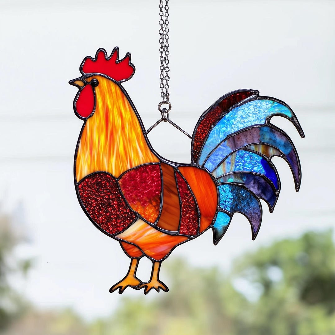 DIGITAL DOWNLOAD Pattern Rooster T01 Stained Glass Pattern, Modern ...