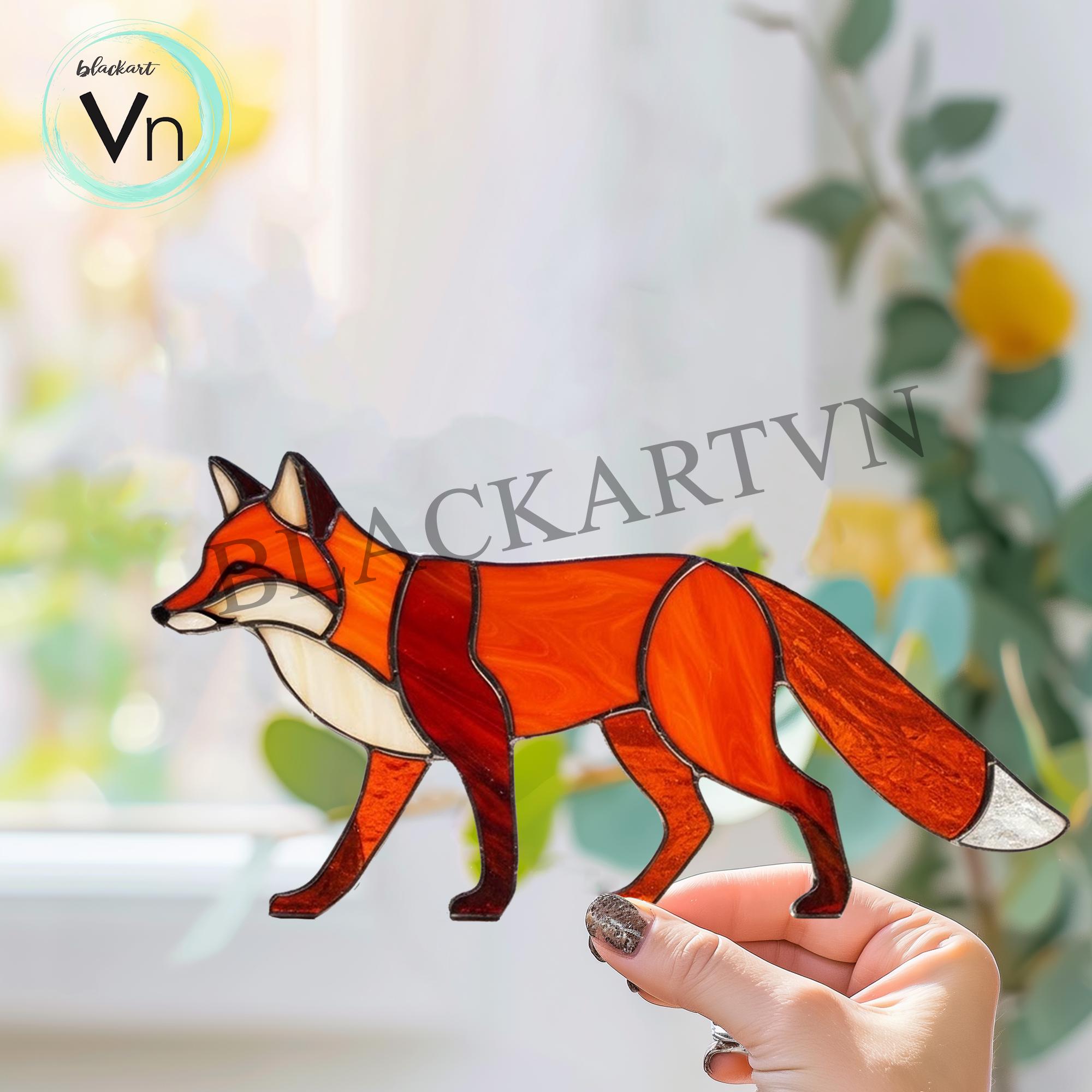 Digital Download Red Fox Stained Glass Pattern,modern Suncatcher,diy ...