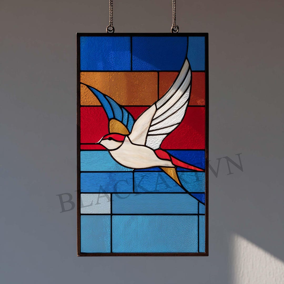 Digital Download Swallow Stained Glass Pattern,modern Suncatcher,diy ...
