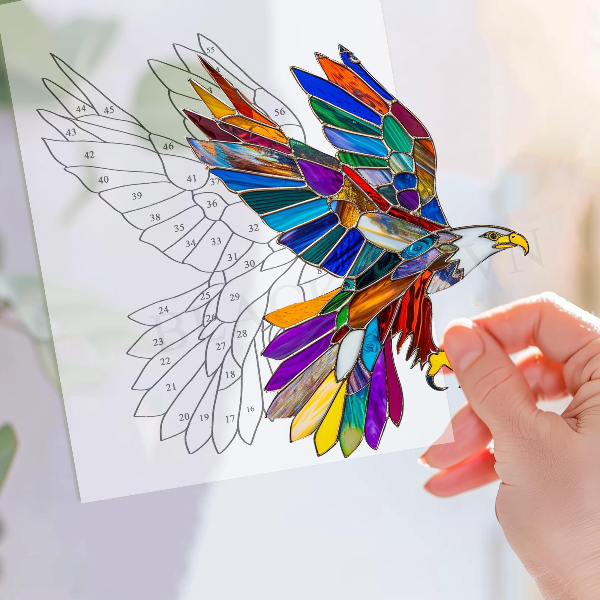 Digital Download Eagle V01,stained Glass Pattern,modern Suncatcher,diy ...