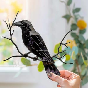 Digital Download White Raven T039, Stained Glass Pattern Modern ...