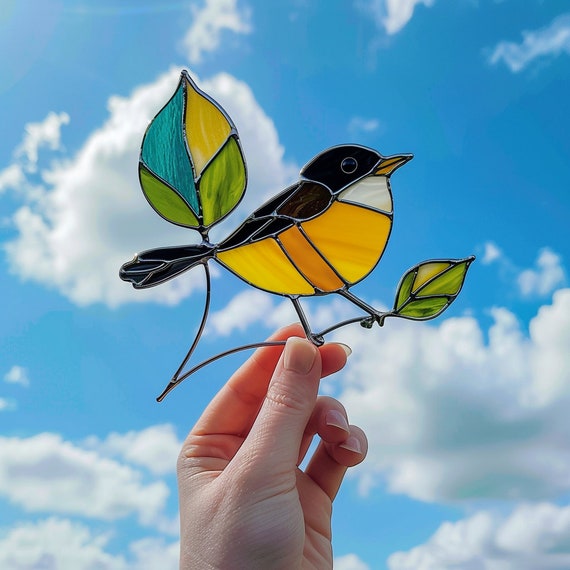 Chickadee Mosaic Pattern Digital Download Chickadee D05,stained Glass