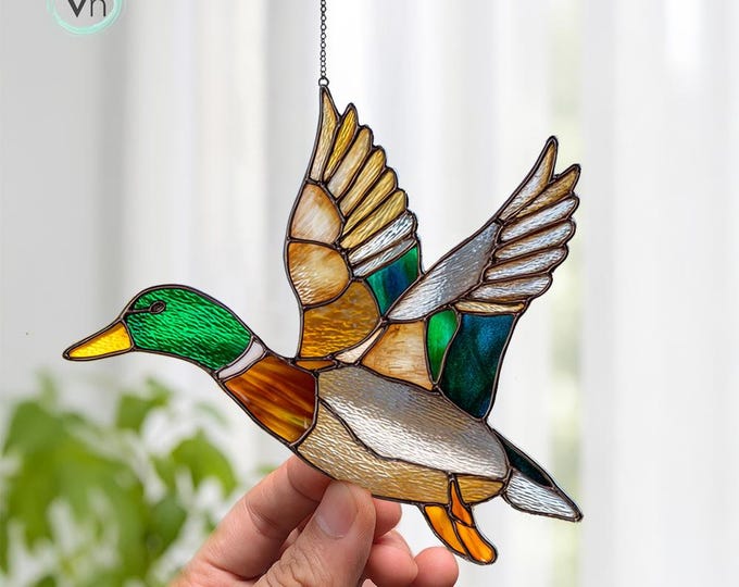 Mallard Duck Stained Glass Pattern Digital Download, Mallard Duck ...