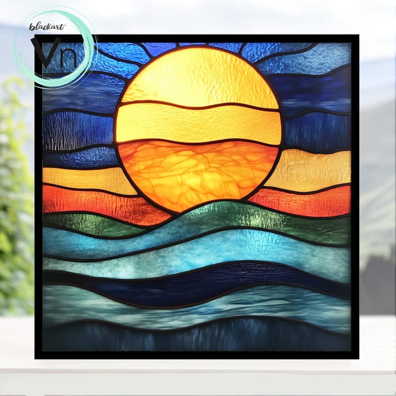 Stained Glass Sunset - Etsy