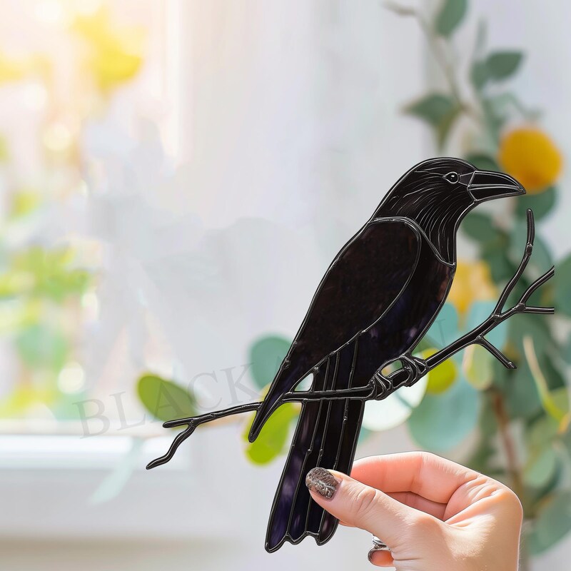 Stained Glass Raven - Etsy