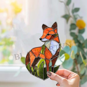 Digital Download Red Fox-d01,stained Glass Pattern,modern Suncatcher ...