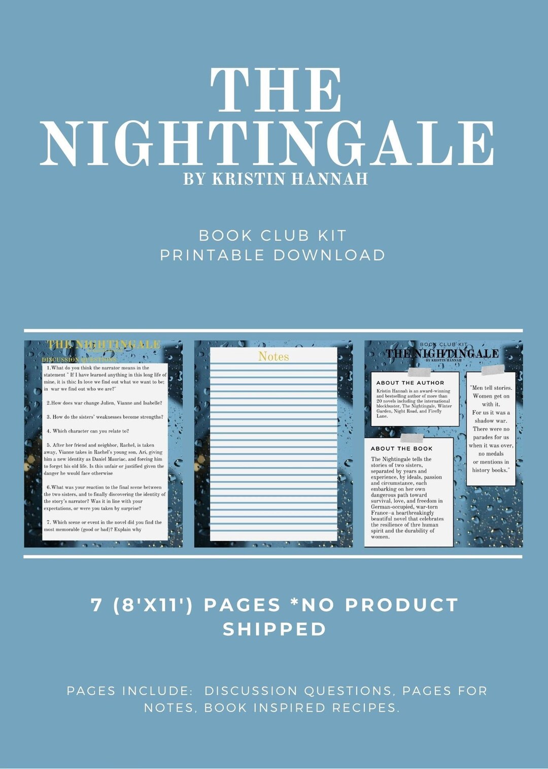 The Nightingale Book Club Guide | Reading Companion| Book Discussion ...