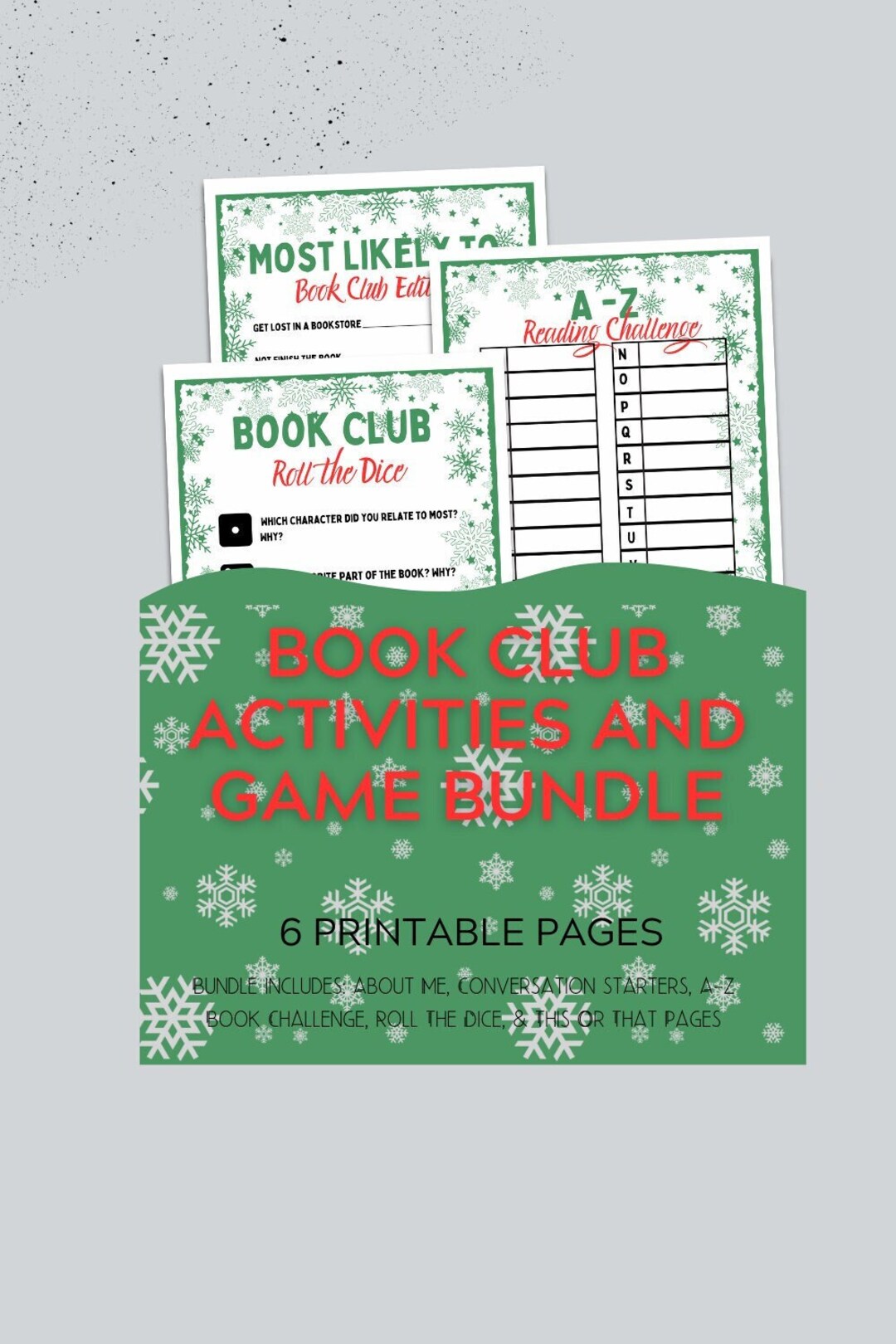 Holiday Book Club Activity Printables, Festive Design, Fun Holiday ...
