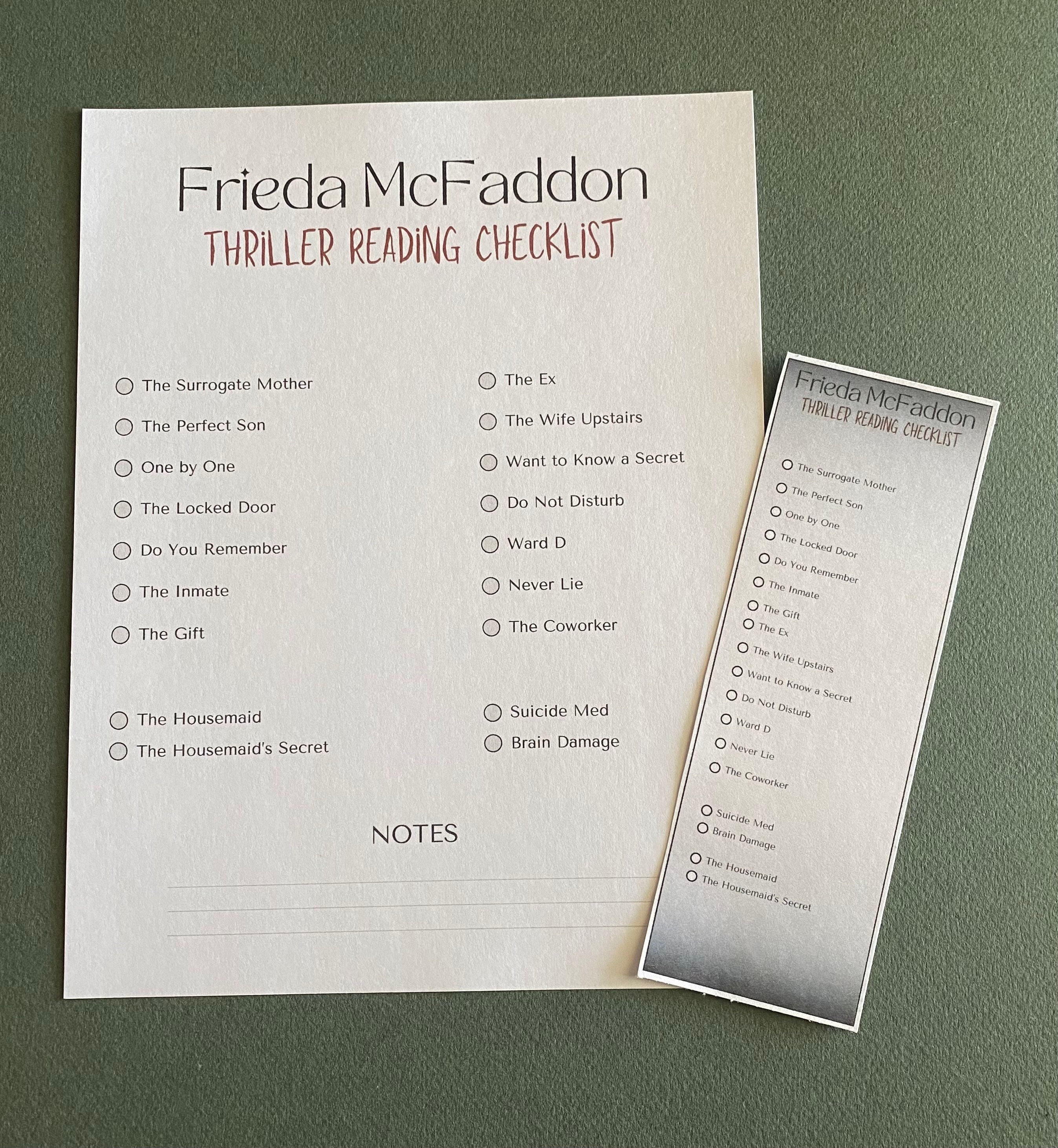 Frieda Mcfaddon Book Checklist Book Reading List Book Tracker List Book ...