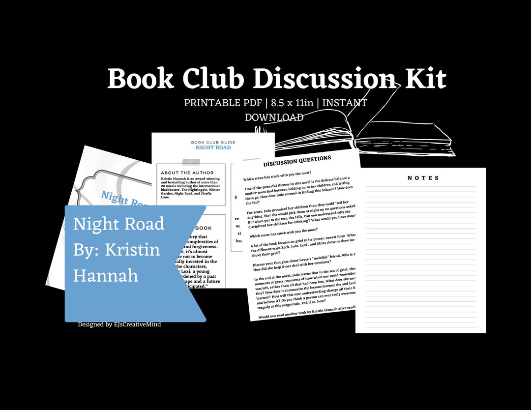 Night Road Book Club Guide by Kristin Hannah (digital Download) - Etsy