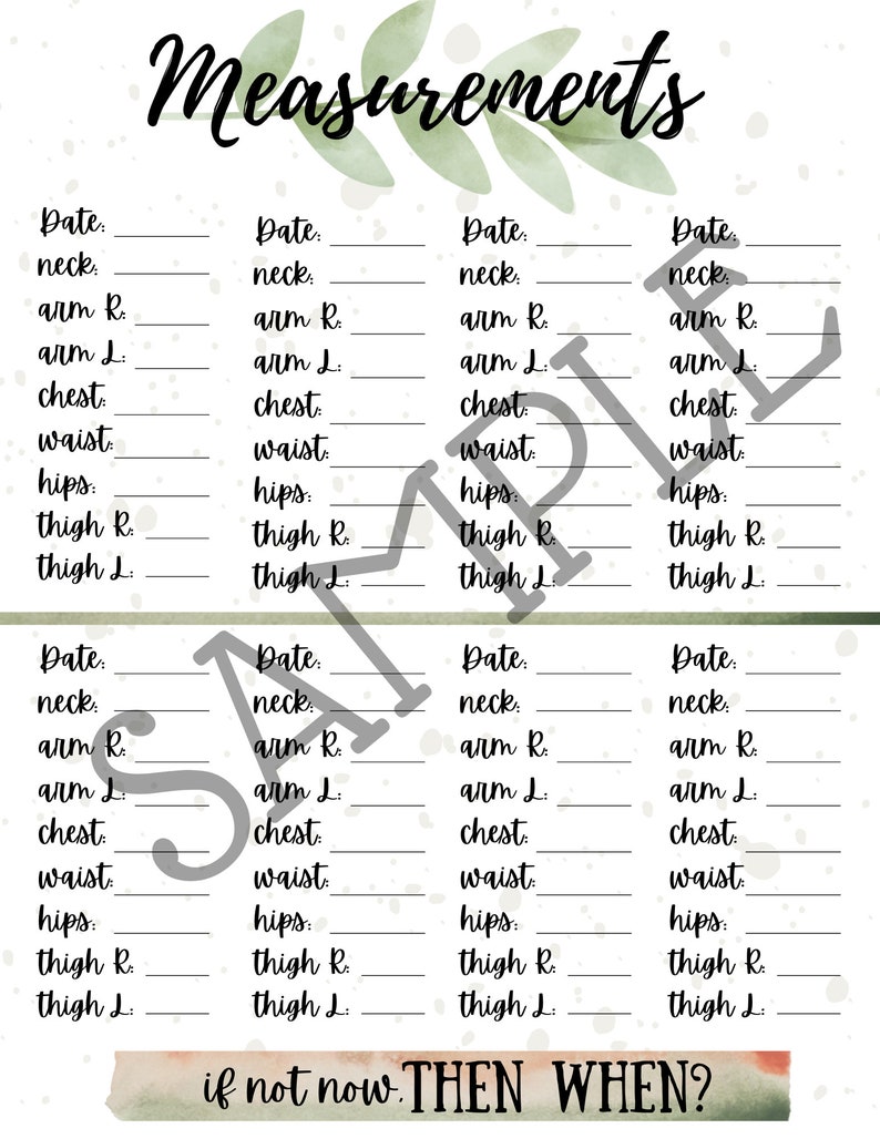 PRINTABLE Measurements Tracker - Etsy