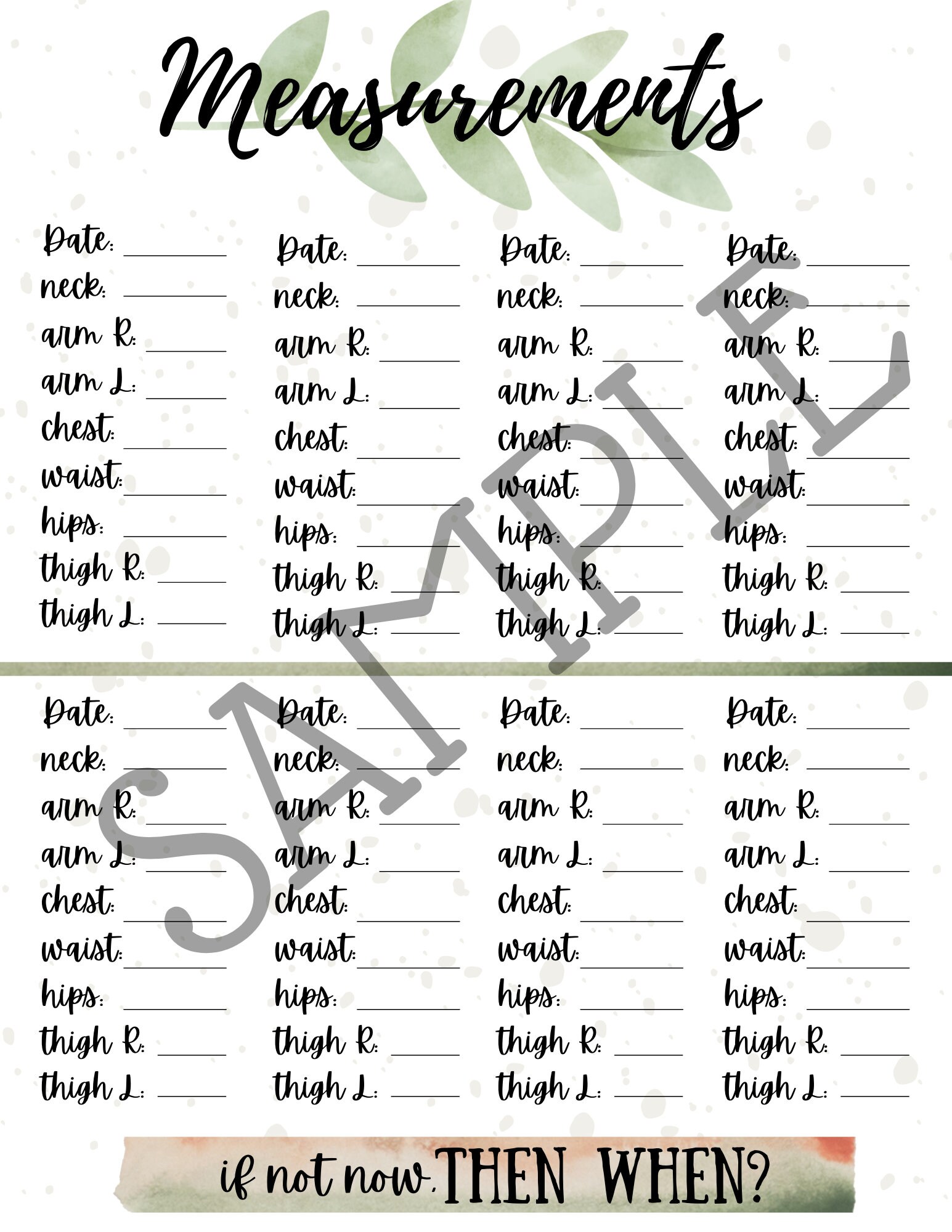 PRINTABLE Measurements Tracker - Etsy