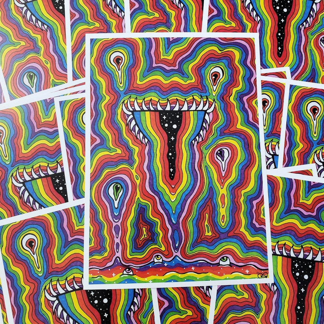 Melt Away Fine Art Print Trippy, Psychedelic Art Print Maximalist Art ...