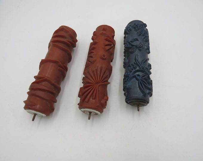 Vintage 40's Rubber Textured Paint Rollers - Germany - Set of 3 - Etsy