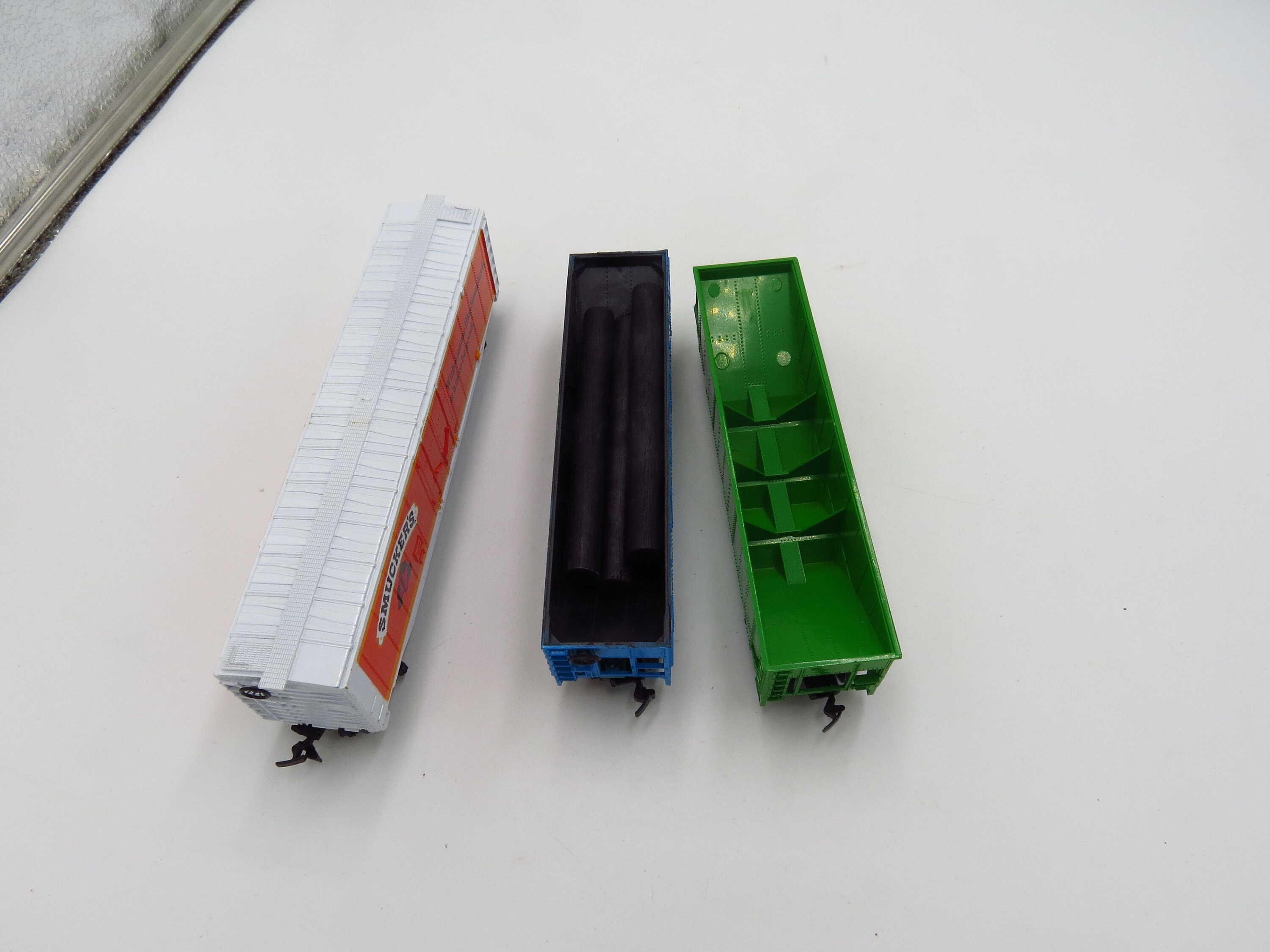 TYCO HO Coal Car, Smuckers Box Car, Rock Rail Car - Boxes Have Slight ...