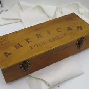 Antique 1920s Wood Machinists Tool Box Folk Art Primitive Hardware No ...
