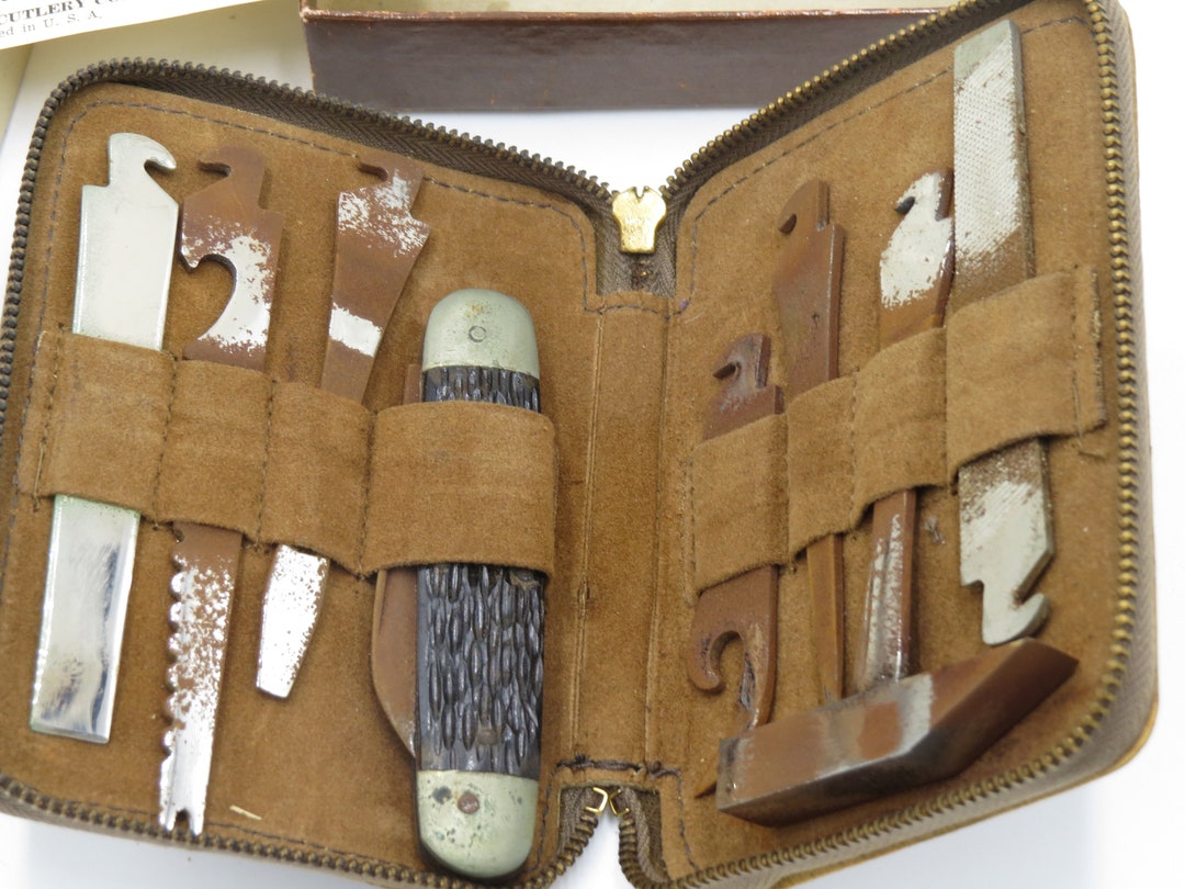 Vintage Utica Pocket Tool Kit De Luxe in Leather Case Items Do Have ...