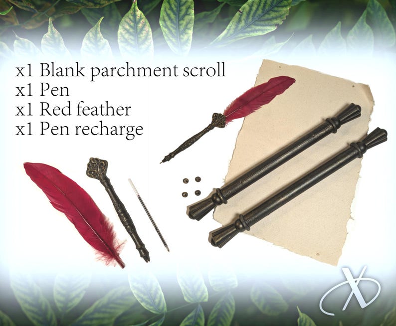 LARP Scribe Kit – 3D Printed Parchment Scroll & Quill Pen Prop - Etsy