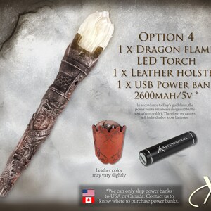 Dragon Flame LARP LED Torch – 3D Printed USB Fantasy Prop, Medieval ...