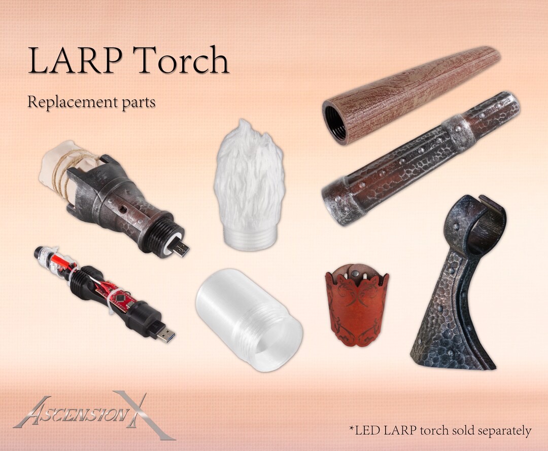LARP Torch Replacement Parts – 3D Printed Add-ons for Medieval LED ...