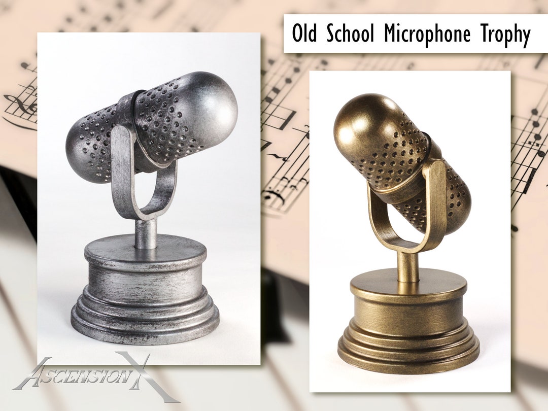 3d-printed Old School Microphone Trophy – Vintage Swivel Mic Prop in ...