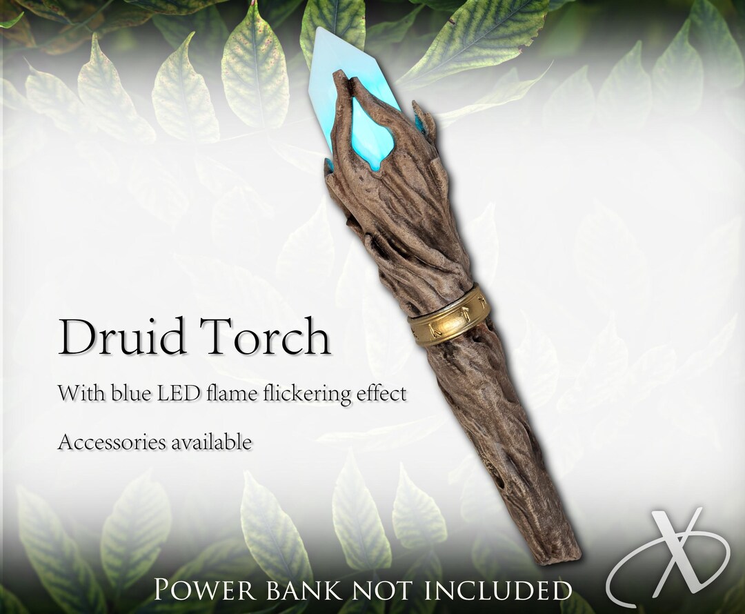Druid LARP LED Torch – 3D Printed USB Fantasy Prop, Medieval Druid ...
