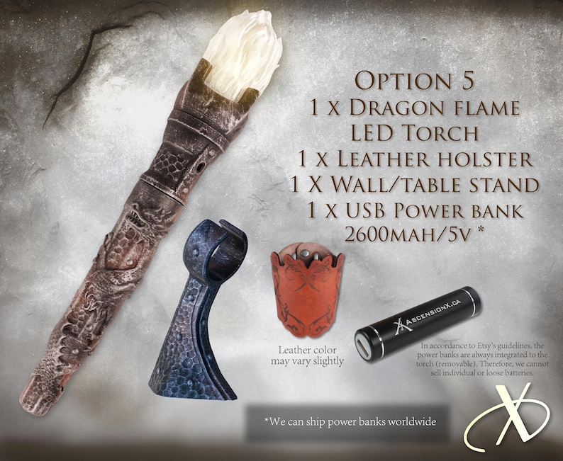 Dragon Flame LARP LED Torch – 3D Printed USB Fantasy Prop, Medieval ...