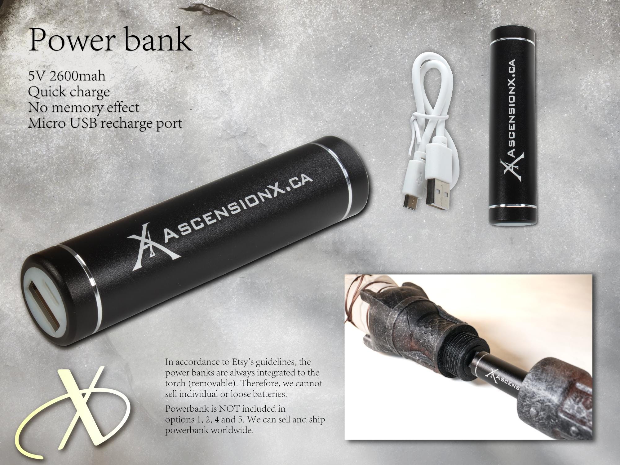 Dragon Flame LARP LED Torch – 3D Printed USB Fantasy Prop, Medieval ...