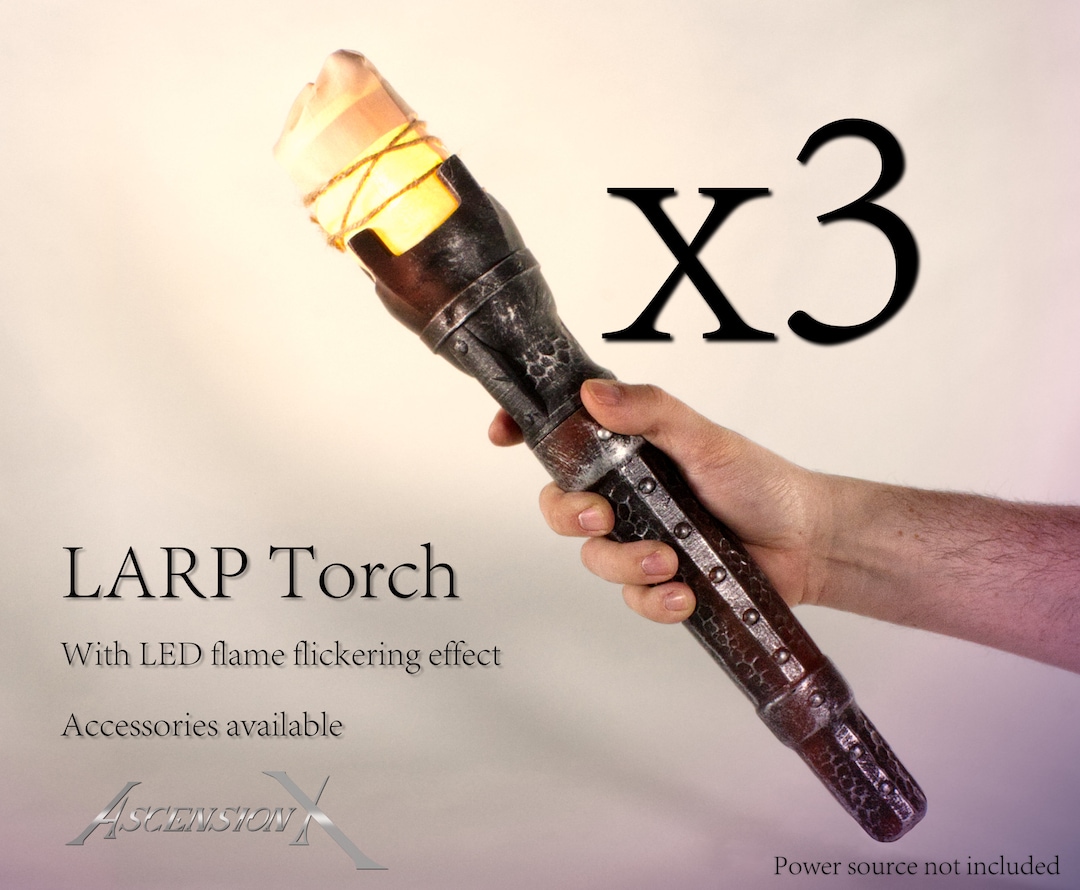 3x LARP LED Torch Medieval Accessory Costume Sconce Flashlight Usb ...