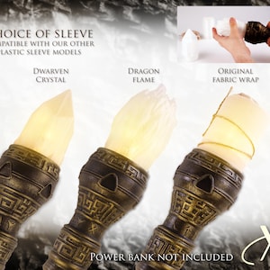 Dwarven LARP LED Torch – 3D Printed USB Fantasy Prop, Flickering Flame ...
