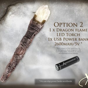 Dragon Flame LARP LED Torch – 3D Printed USB Fantasy Prop, Medieval ...