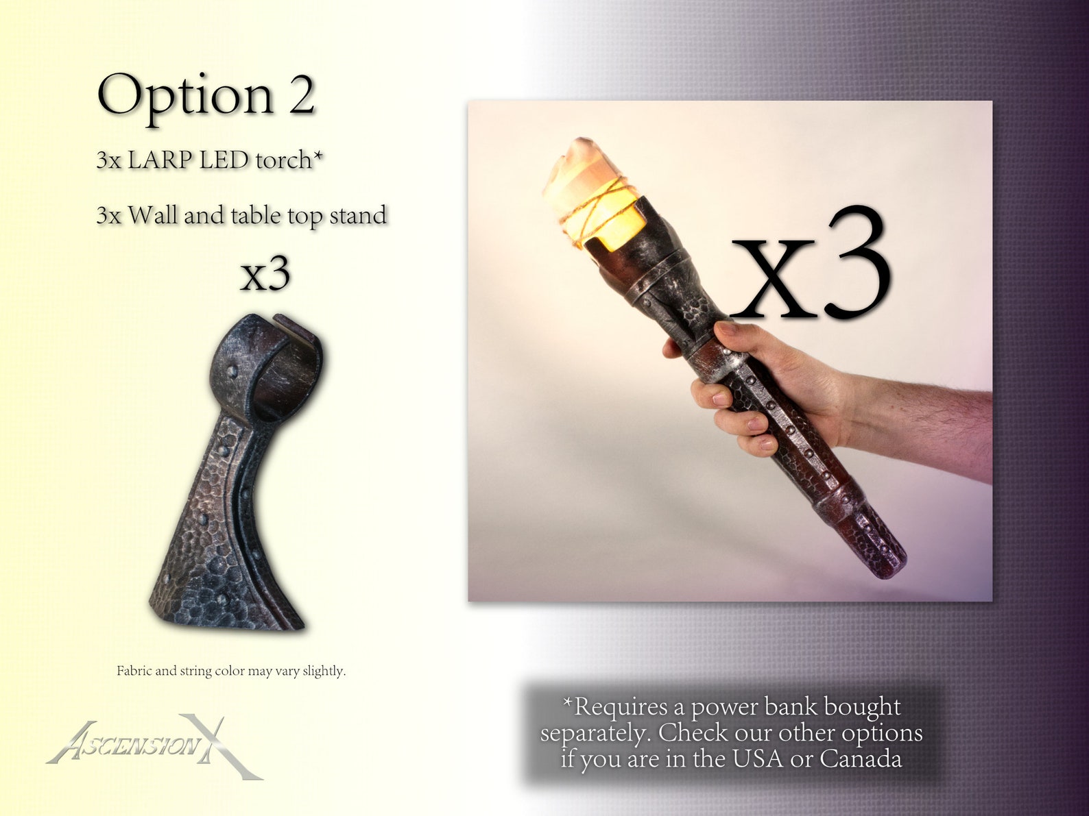 3x LARP LED Torch Medieval Accessory Costume Sconce Flashlight Usb ...
