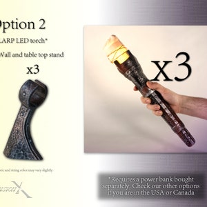 3x LARP LED Torch Medieval Accessory Costume Sconce Flashlight Usb ...