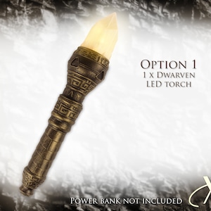 Dwarven LARP LED Torch – 3D Printed USB Fantasy Prop, Flickering Flame ...