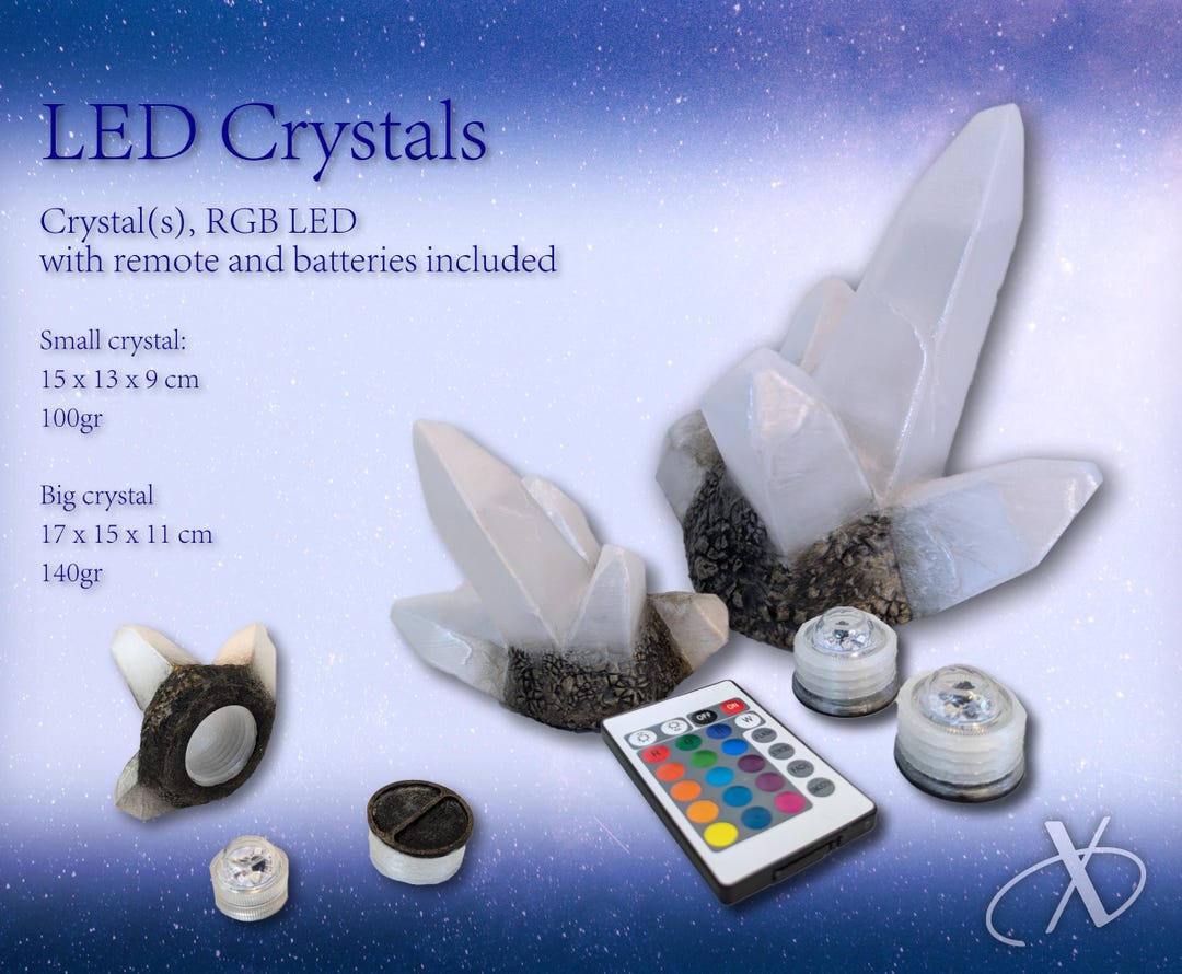 LED Crystal Rgb – 3D Printed Fantasy Gem With RF Remote for LARP ...