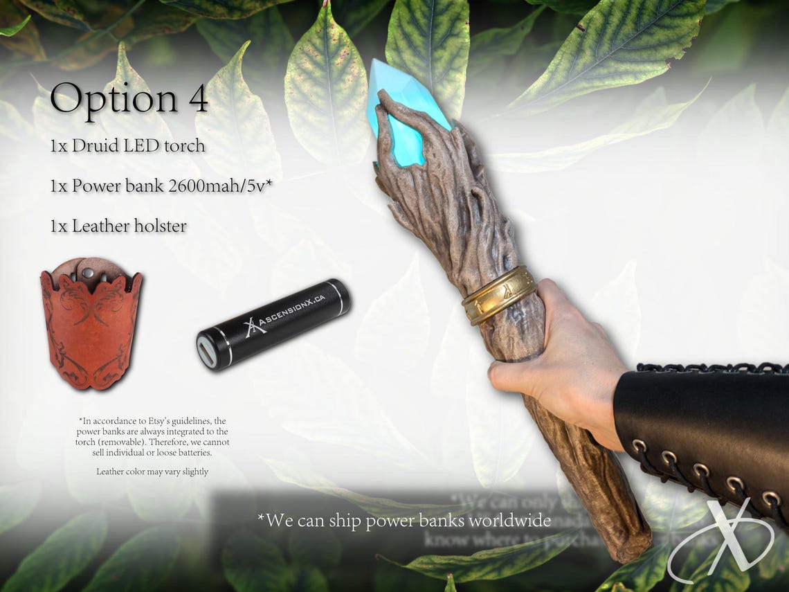 Druid LARP LED Torch – 3D Printed USB Fantasy Prop, Medieval Druid ...