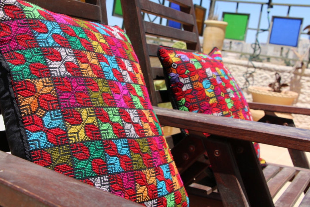 Palestinian Hand Embroidered Cushion Cover - Etsy