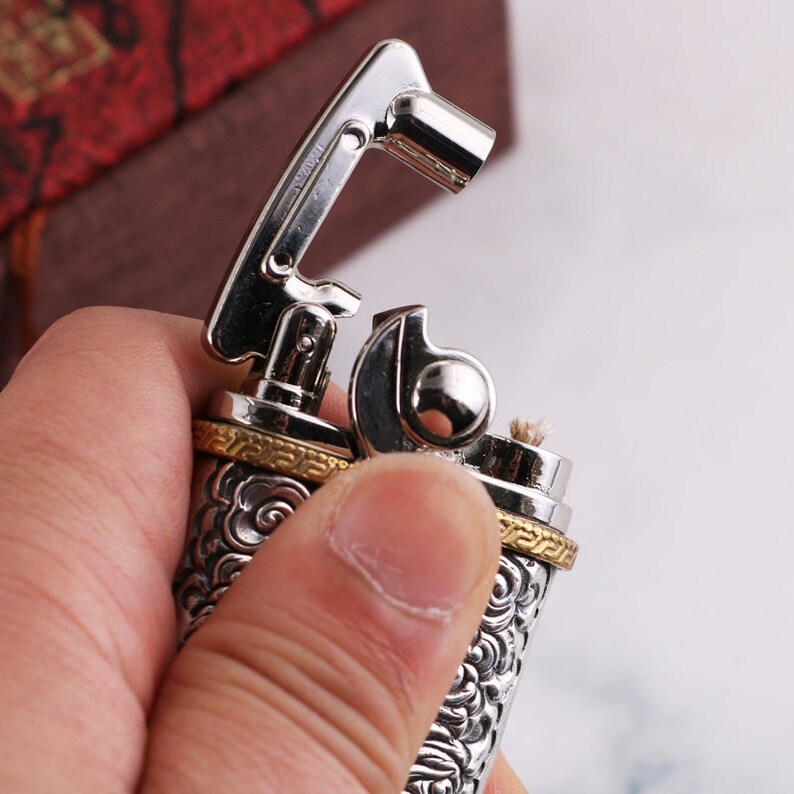 Handmade Custom Lighter Carved Dragon Luxury Vintage Sterling Silver ...