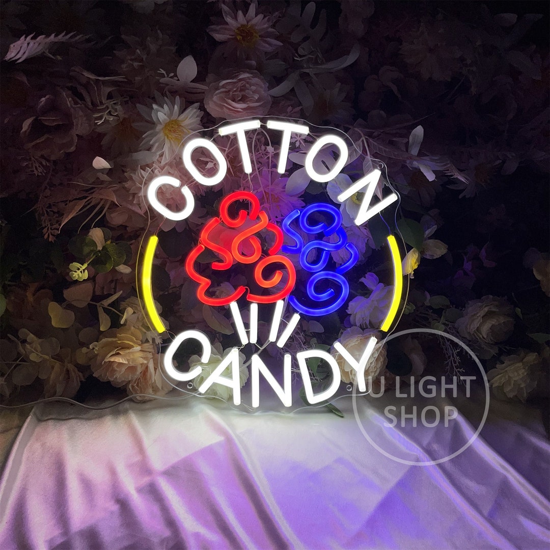 Cotton Candy Neon Sign,custom Candy Shop LED Neon Light,lollipop Candy ...
