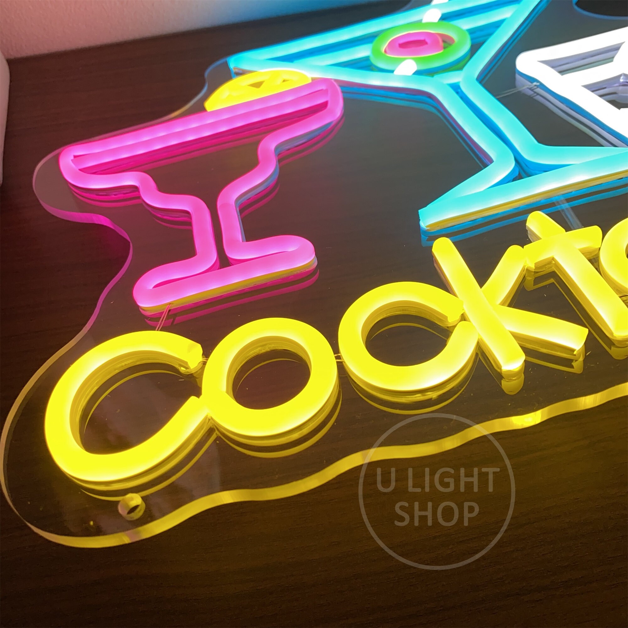 Cocktail Bar Neon Sign,custom Shop Bar Neon Light,bar Open Logo LED ...