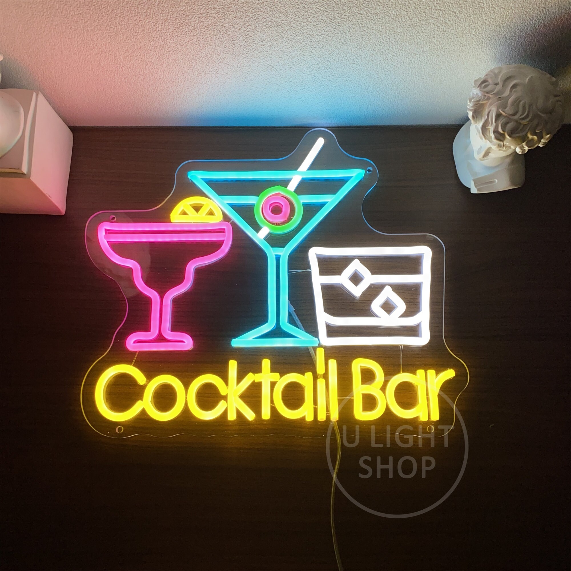 Cocktail Bar Neon Sign,custom Shop Bar Neon Light,bar Open Logo LED ...