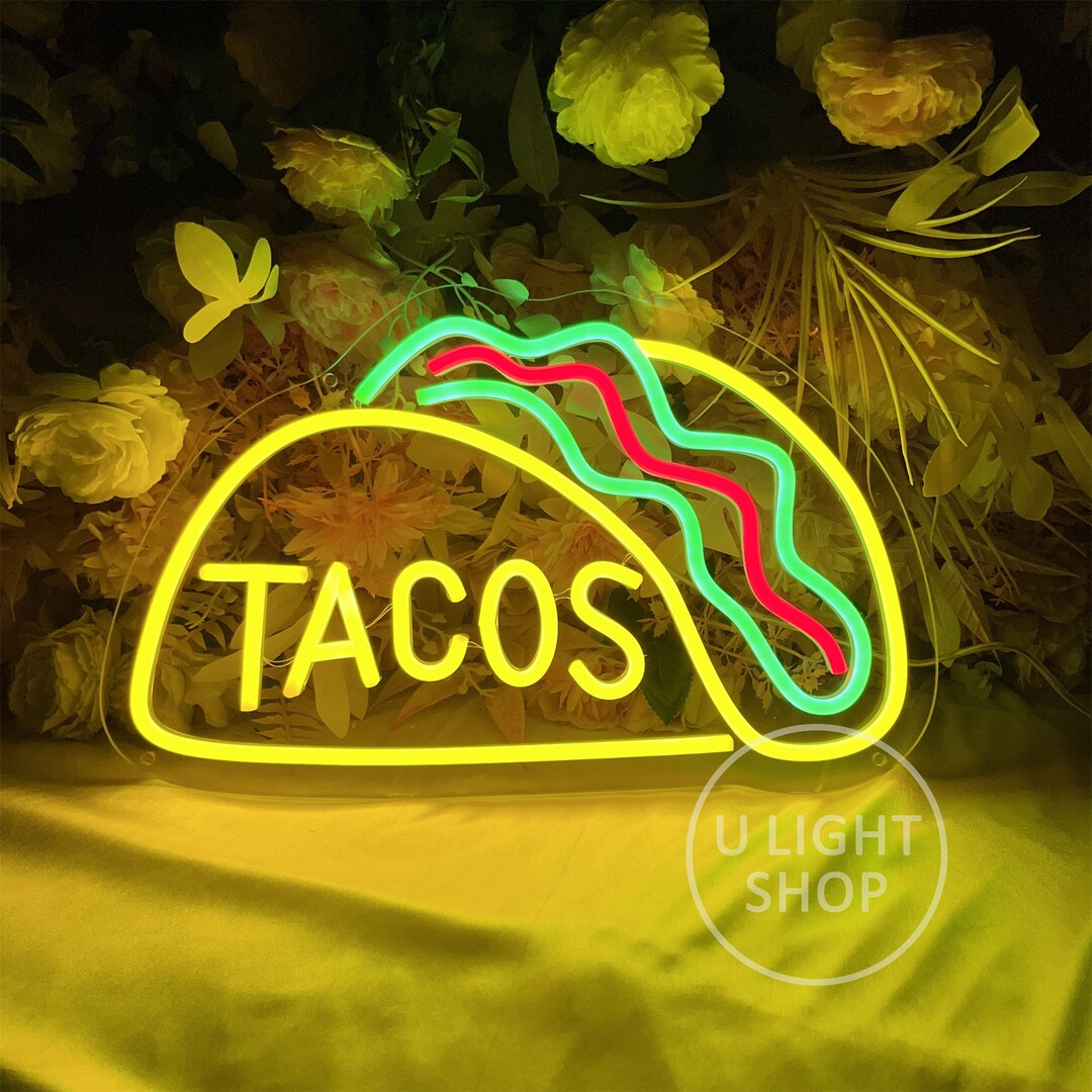 Tacos Neon Sign,custom Mexican Food Restaurant Decor,tacos Store ...